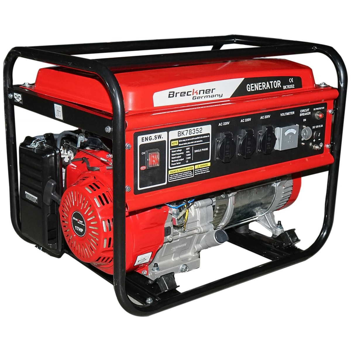 Generator electric pe benzina 220V 7.5KW 50Hz, 17CP pornire manuala ...